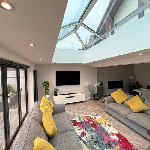 Home extension with bi-fold and lantern (atrium) roof - Acorn Windows