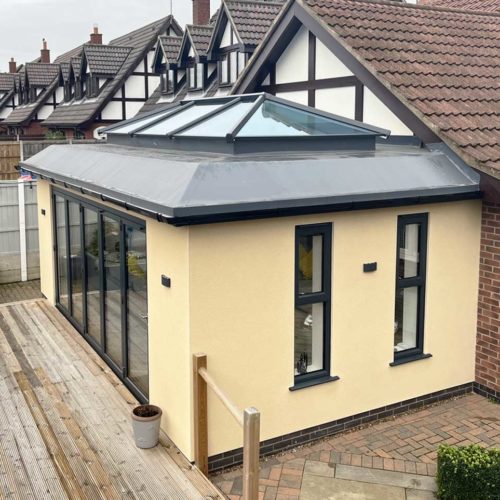 Home extension with bi-fold and lantern (atrium) roof - Acorn Windows